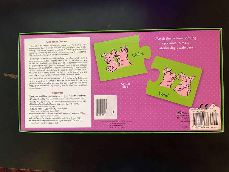 Opposites – Simple Puzzle Pairs | TherapyGameXchange